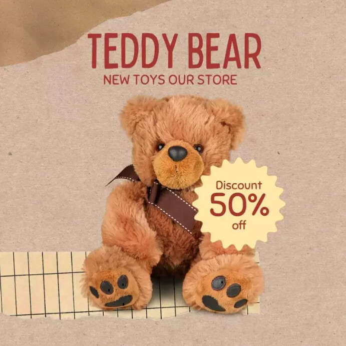 Teddy Bear sale template online greating card | PosterMyWall