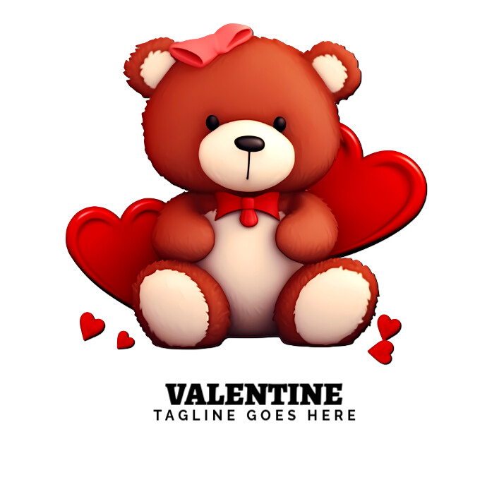 Teddy bear valentine ornament Template | PosterMyWall