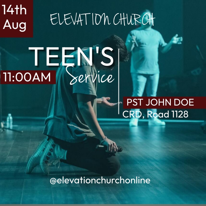 TEEN'S SERVICE (20) Template | PosterMyWall