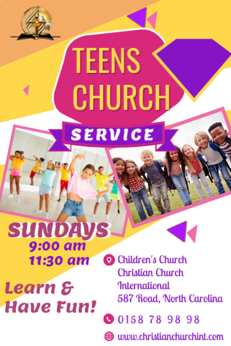 TEENS CHILDREN'S CHURCH CHURCH POSTER Template | PosterMyWall