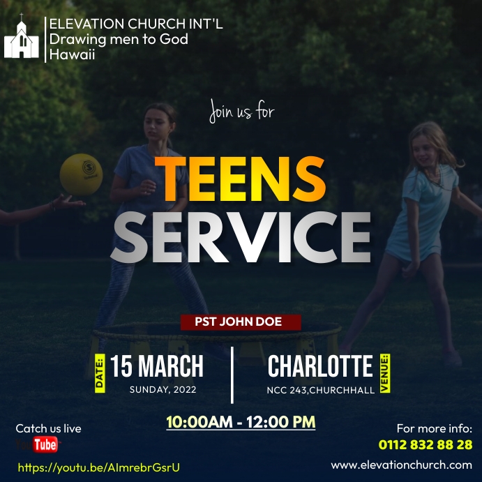 Teens service Template | PosterMyWall