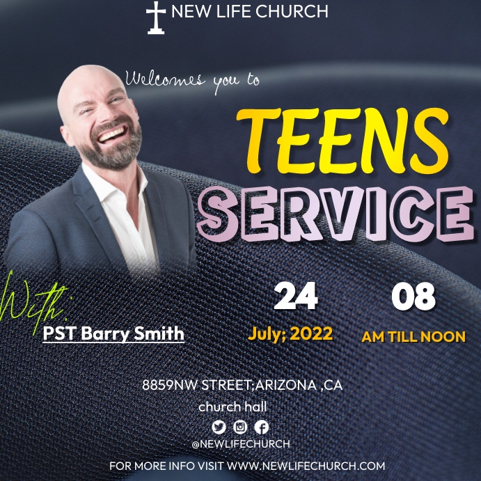 Teens Service Template | PosterMyWall