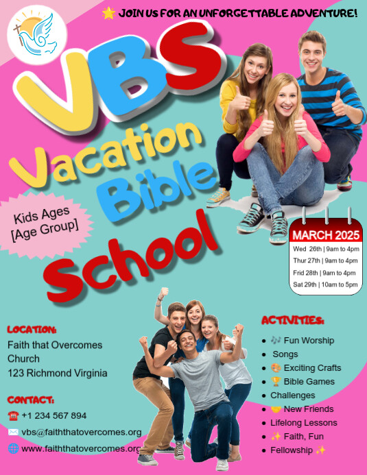 Copy of Teens VBS Vacation Bible School | PosterMyWall