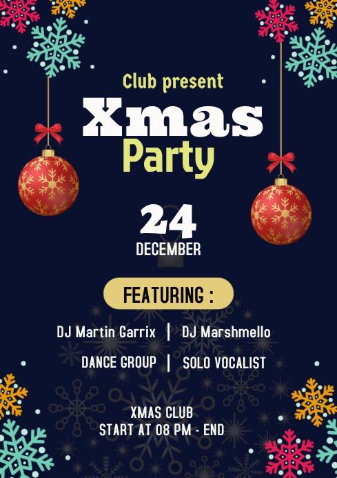 Templat Club Present Christmas Party Template | PosterMyWall