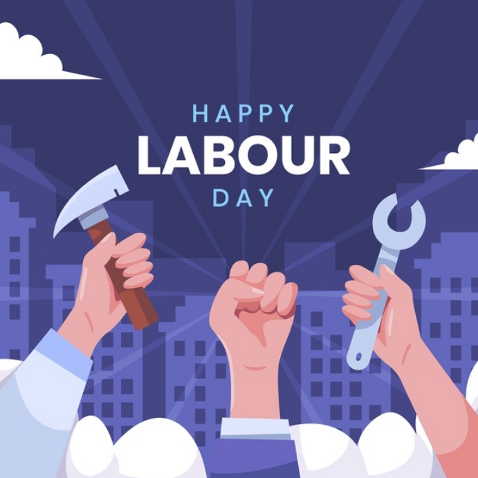 Template 1 May Happy Labor Day Poster flyer | PosterMyWall