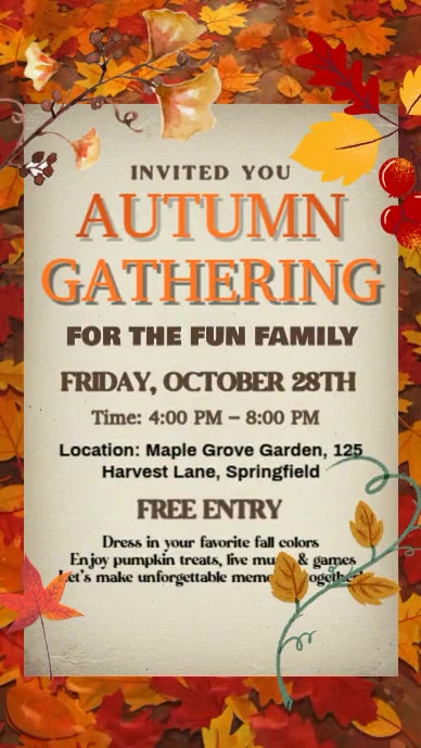 Template 9: Autumn Gathering | PosterMyWall