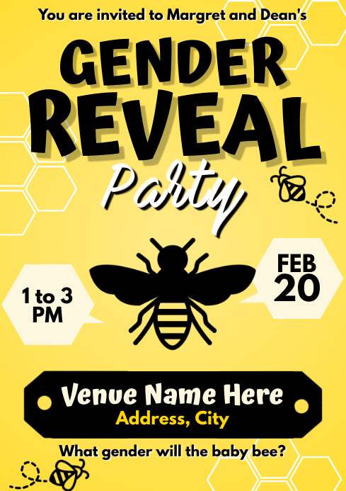 Template baby gender reveal | PosterMyWall