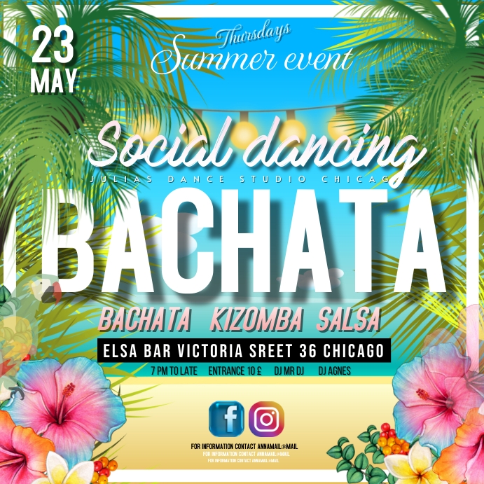 template bachataa social dancing (1) | PosterMyWall