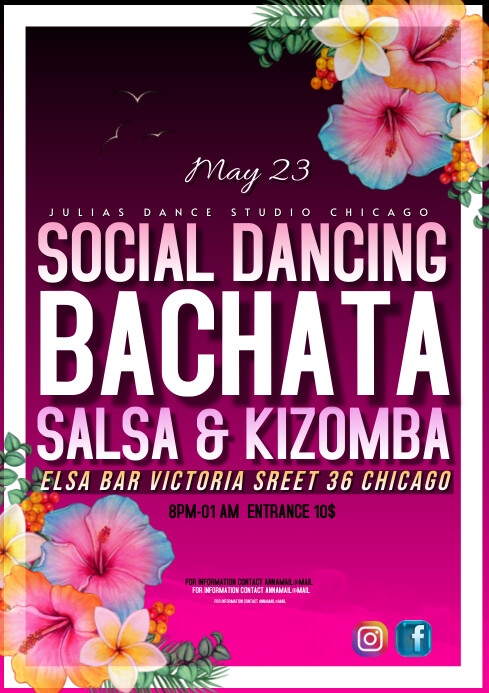 template bachataa social dancing (4) | PosterMyWall