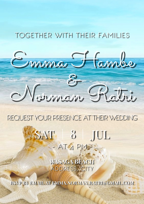 Template beach wedding | PosterMyWall