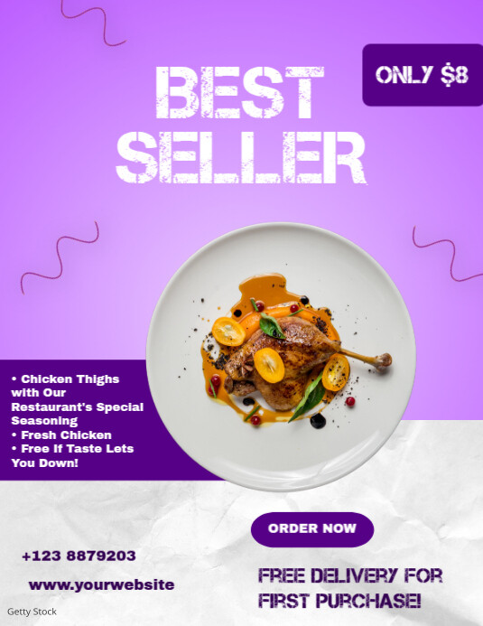 Template Design Best Seller Food Pamflet (letter As) | PosterMyWall