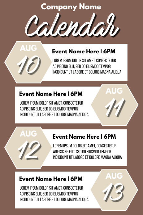 Template event calendar | PosterMyWall