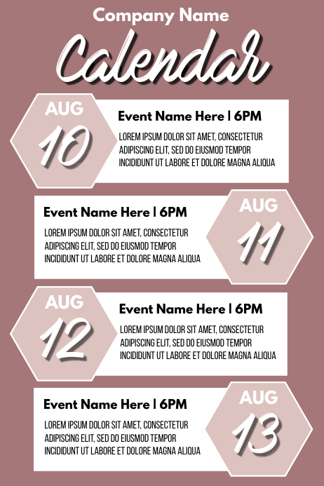 Template event calendar | PosterMyWall
