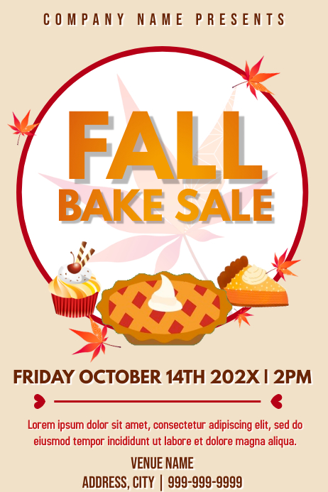 Template fall bake sale | PosterMyWall