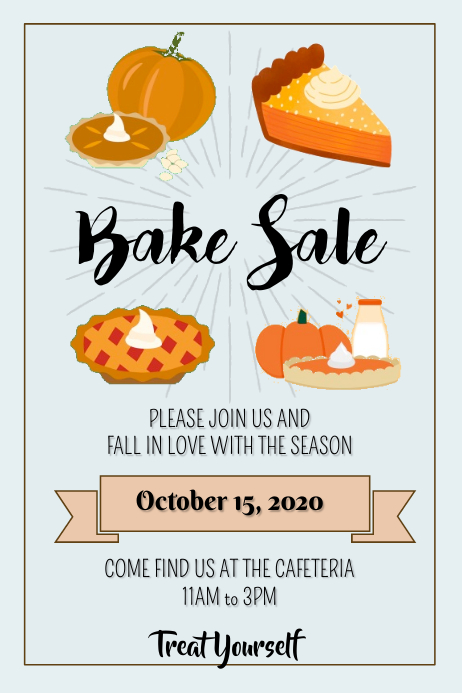 Template Fall Bake Sale Pies | PosterMyWall
