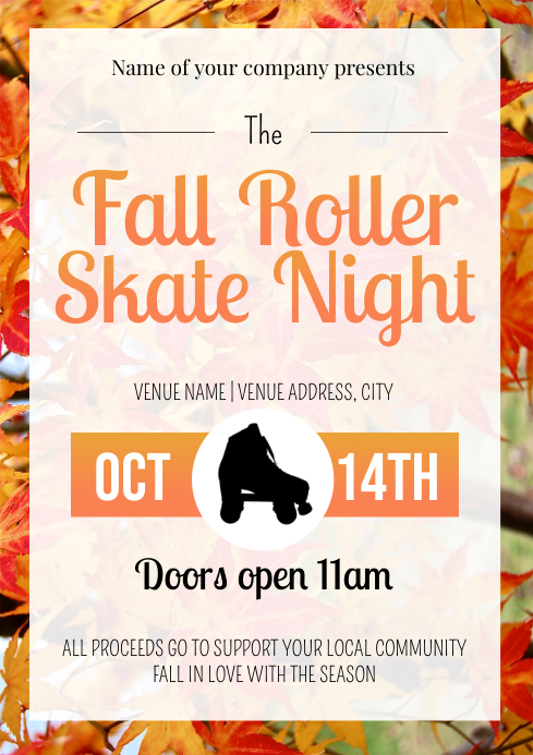 Template fall roller skate night | PosterMyWall