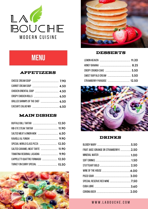 Template for menu US LEGAL size | PosterMyWall