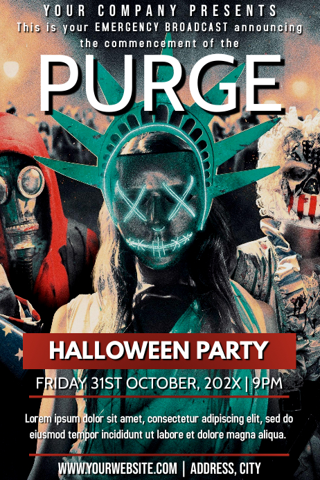Template halloween purge | PosterMyWall