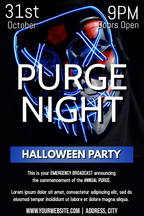 Plantilla de Template halloween purge | PosterMyWall