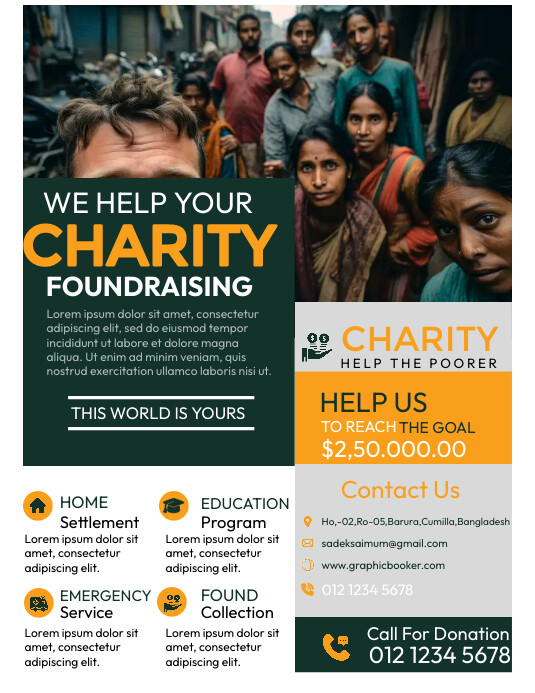 Template of donation charity flyer | PosterMyWall