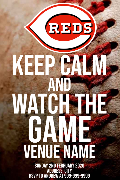 Template sports baseball Cincinnati Reds | PosterMyWall