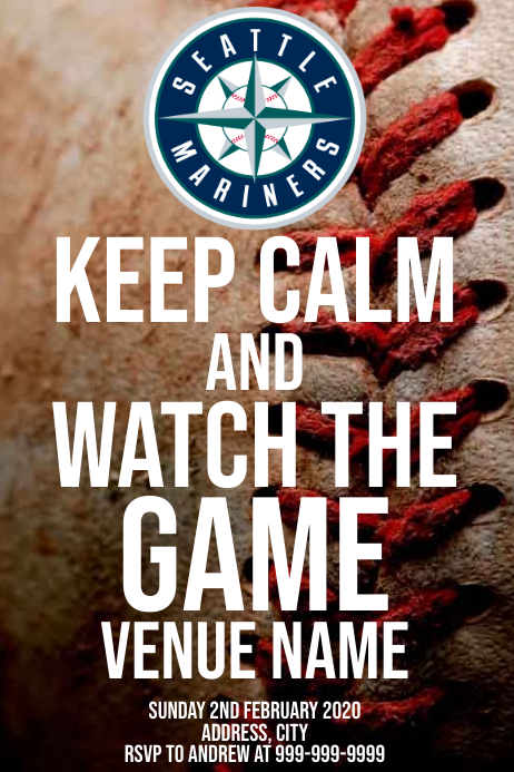 Template sports baseball Seattle Mariners | PosterMyWall