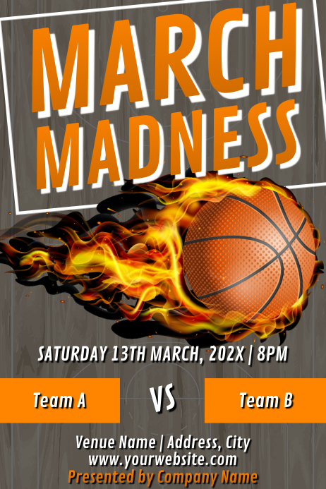 Template sports basketball march madness | PosterMyWall