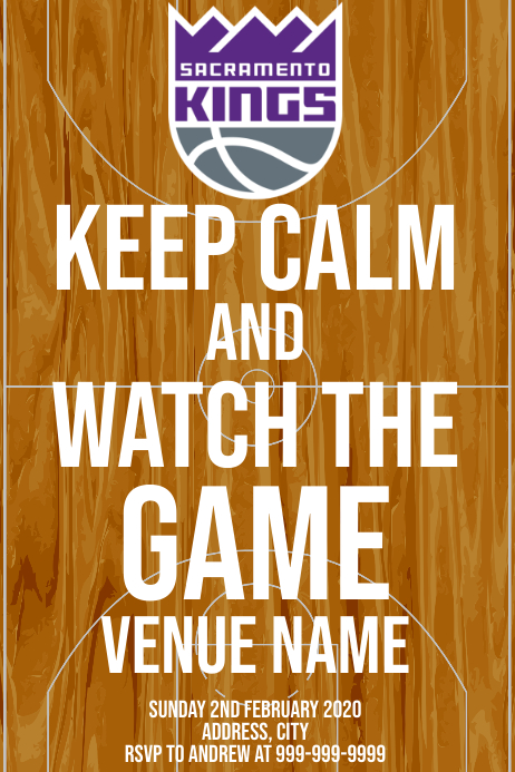 Copy of Template sports basketball sacramento kings | PosterMyWall