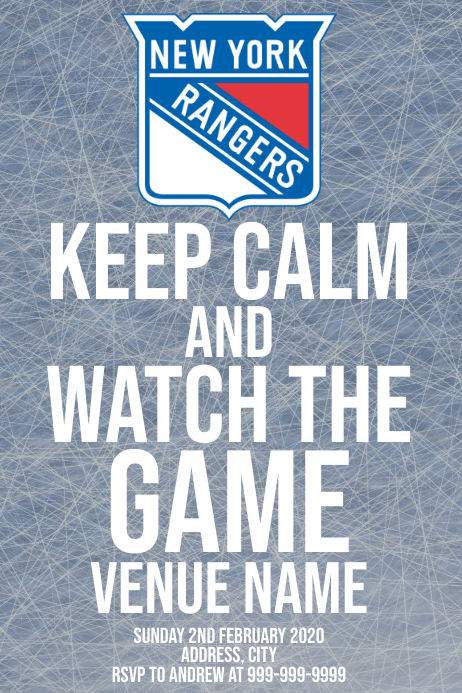 Template sports hockey new york rangers | PosterMyWall