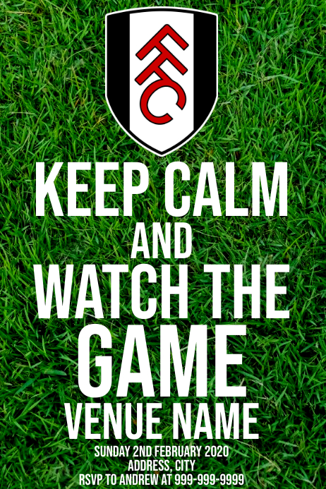 Template sports soccer fulham f.c. | PosterMyWall