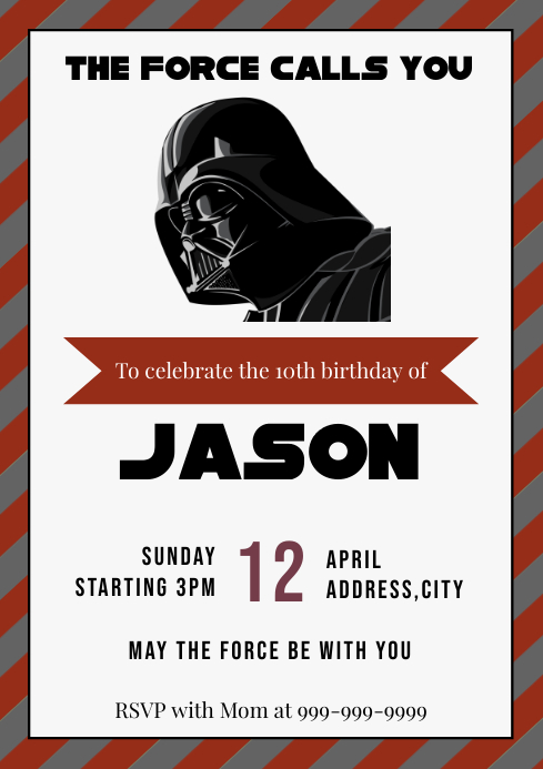 Template star wars birthday | PosterMyWall