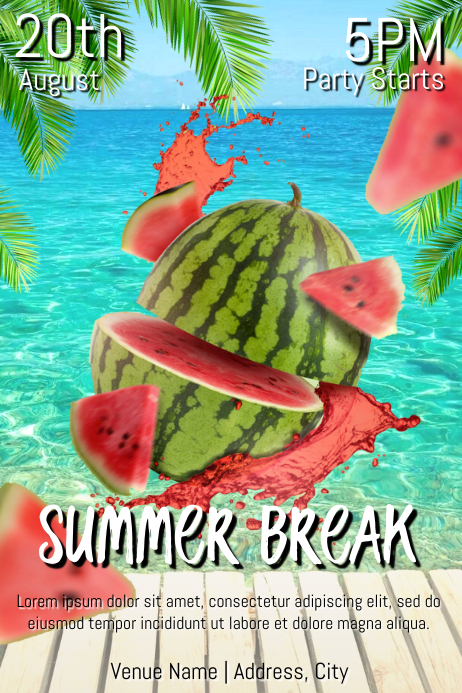 Plantilla de Template summer break | PosterMyWall