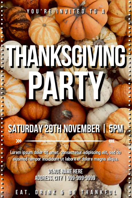 Copy of Template thanksgiving party | PosterMyWall