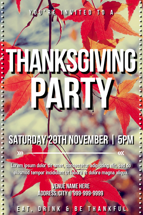 Template thanksgiving party | PosterMyWall