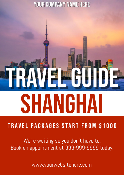 Template travel china shanghai | PosterMyWall
