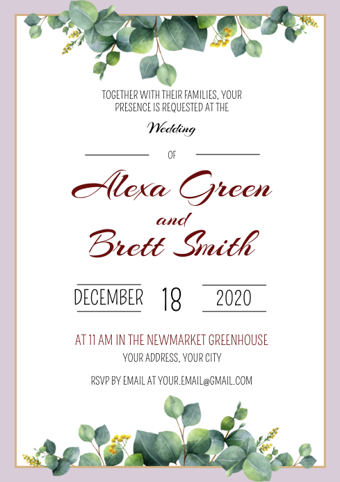 Template wedding leaves | PosterMyWall