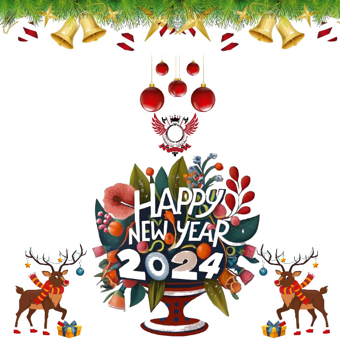 Templates greeting new year Christmas announ | PosterMyWall