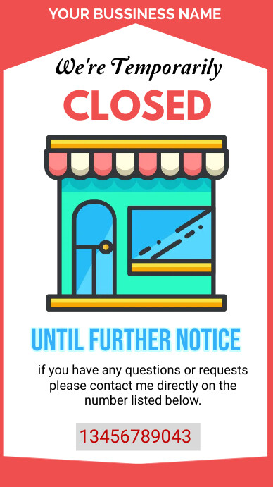 Temporarily closed Template | PosterMyWall