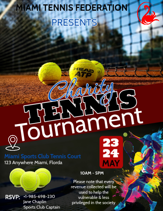 Modèle Tennis Charity Tournament Flyer | PosterMyWall