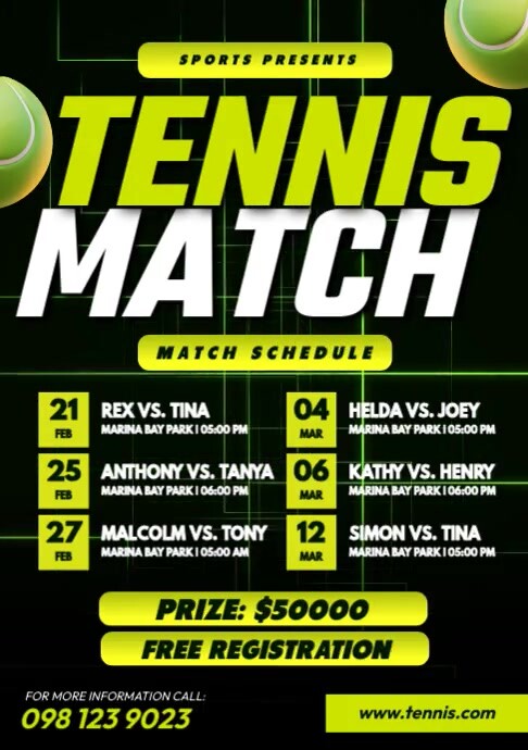 Tennis Match Template | PosterMyWall