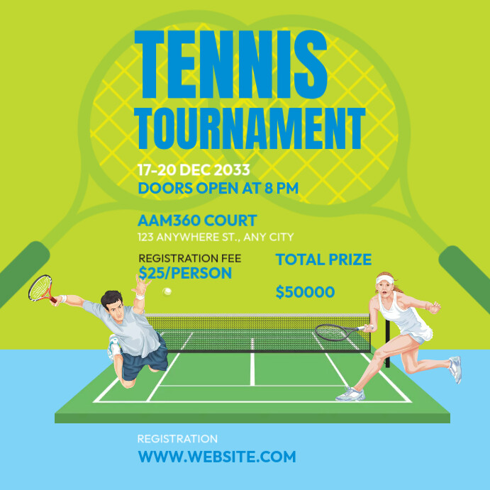 Tennis Tournament Ad Template | PosterMyWall