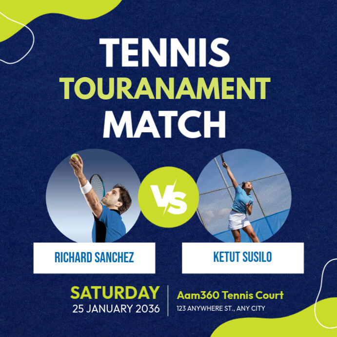 Tennis Tournament Ad Template | PosterMyWall