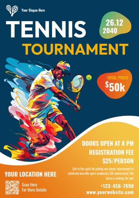 Tennis Tournament Flyer Template | PosterMyWall