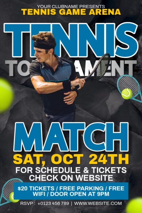Tennis Tournament Match Template | PosterMyWall
