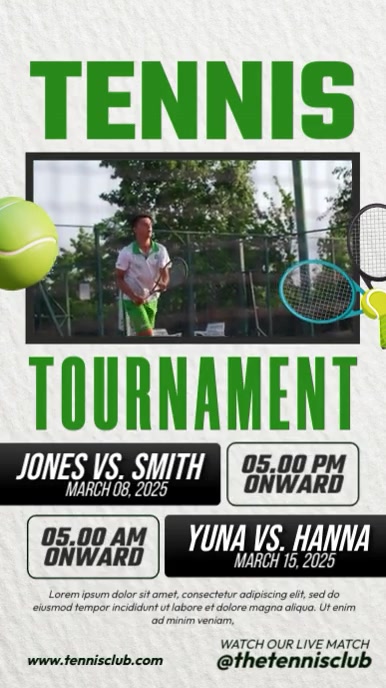 Tennis Tournament Match Schedule Template | PosterMyWall