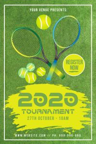 Tennis Tournament simple colorful flyer Template | PosterMyWall