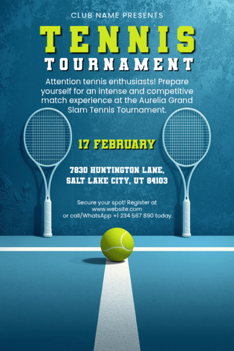 Tennis Tournament Poster Template | PosterMyWall