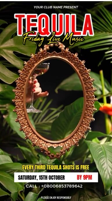 Tequila Friday life music Template | PosterMyWall