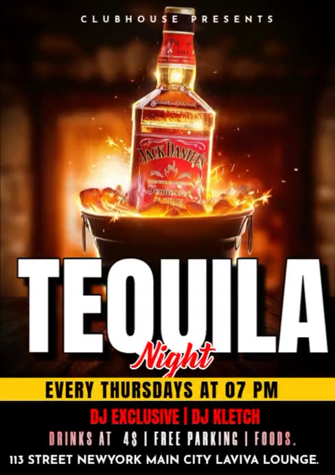 tequila night posters Template | PosterMyWall
