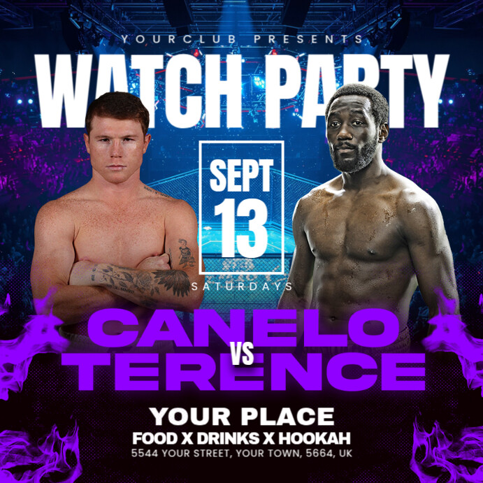 Terence Crawford vs Canelo Alvarez Flyer Template | PosterMyWall